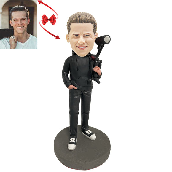 Men's Shoulder Camera Custom Bobblehead
